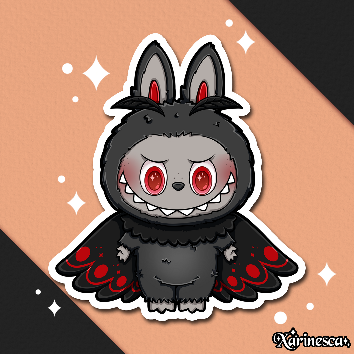 Labubu Mothman Spooky Vinyl Weatherproof Sticker – Xarinesca